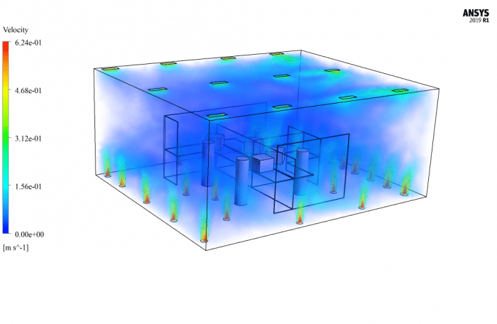Computer Room Air Conditioning CFD Simulation, DPM - MR CFD