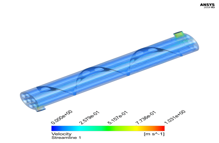 Shell and Tube Heat Exchanger, Helical Fin, NanoFluid - MR CFD