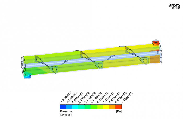 Shell and Tube Heat Exchanger, Helical Fin, NanoFluid - MR CFD