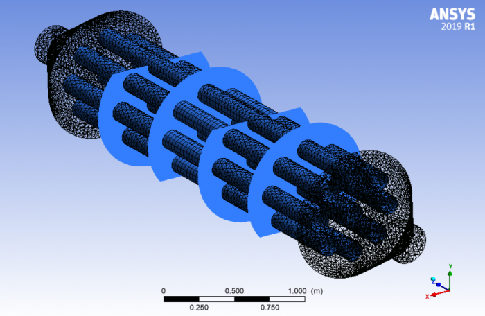 Shell and Tube Heat Exchanger, Baffle Cut, Mixture Nano Fluid, ANSYS Fluent Training - MR CFD