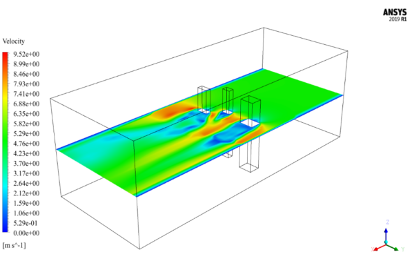 External Flow Around Tall Buildings, Transient - MR CFD