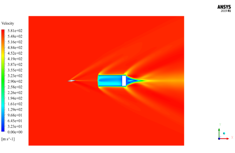 Shock Wave in a Supersonic Airflow, Transient Solver - MR CFD