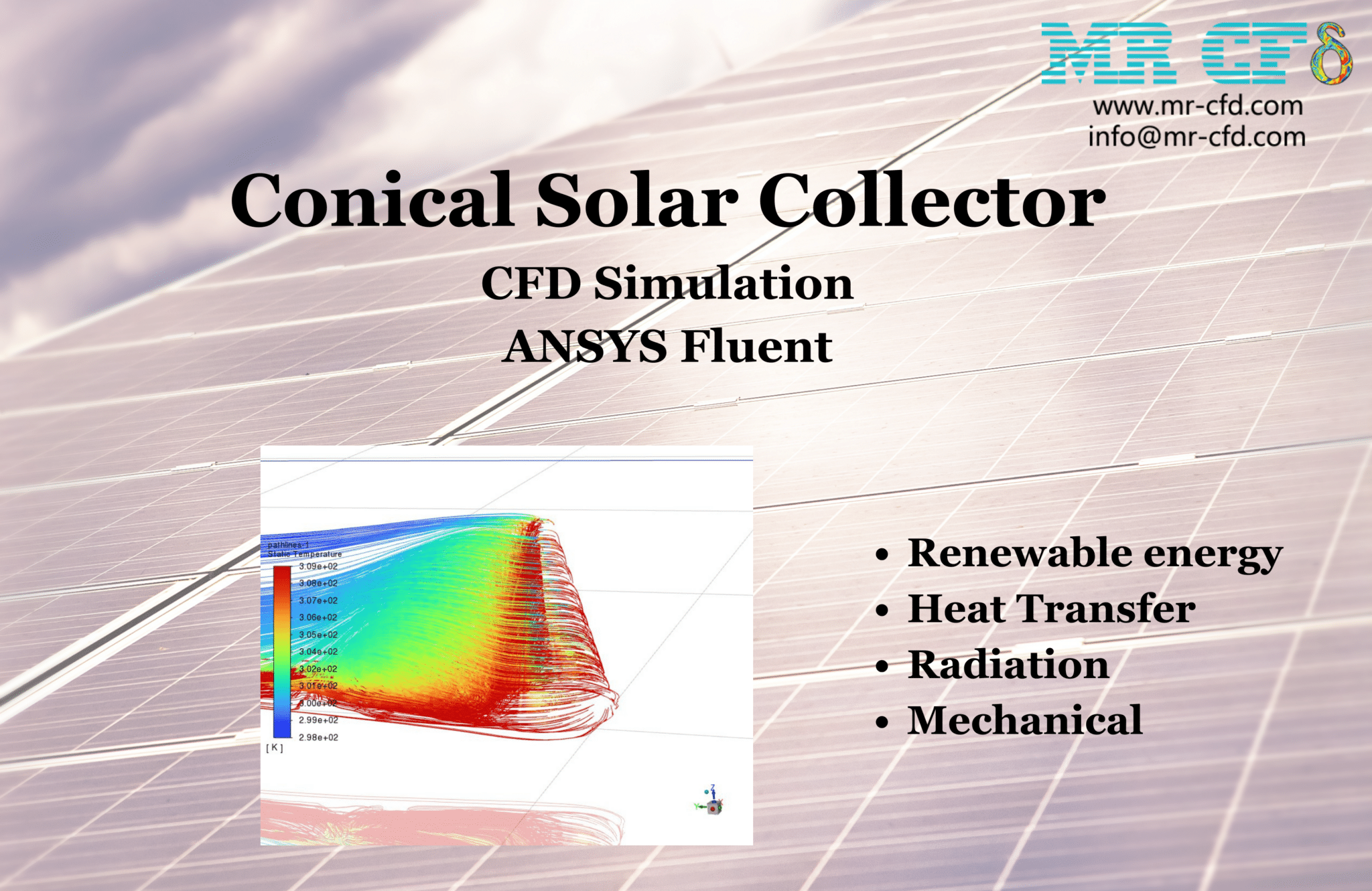 Conical Solar Collector CFD Simulation, ANSYS Fluent - MR CFD