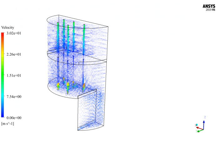 Distillation Column Tray CFD Simulation, Two Phase - MR CFD