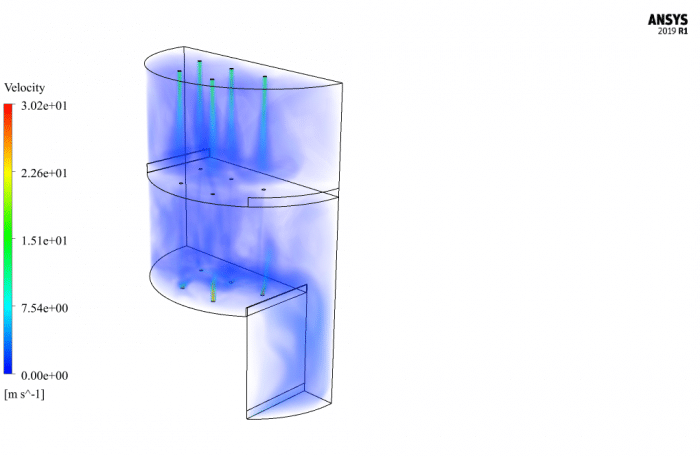 Distillation Column Tray CFD Simulation, Two Phase - MR CFD