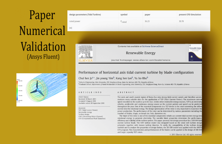 Horizontal Axis Tidal Turbine, Paper Numerical Validation - MR CFD