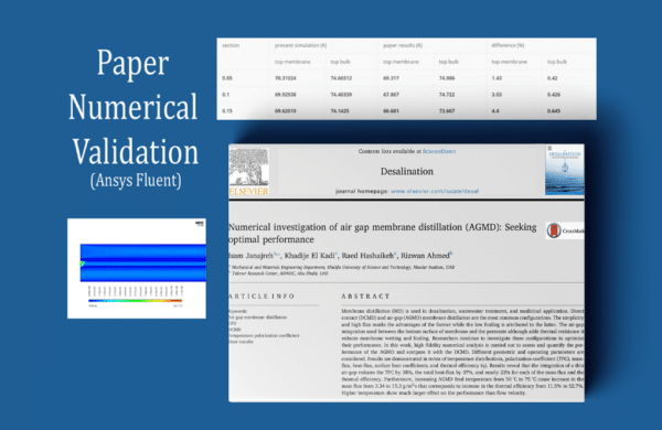 Air Gap Membrane Distillation (AGMD), Paper Numerical Validation, ANSYS ...