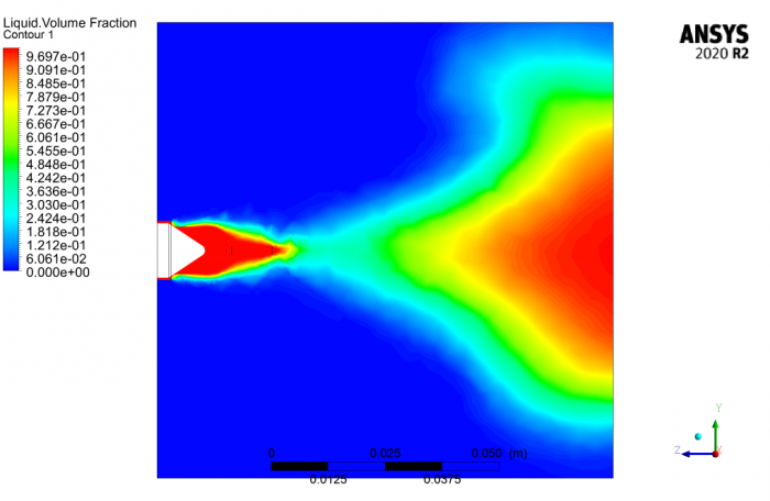 Fuel Injector CFD Simulation, Three-Phase Flow (Mixture Model) - MR CFD
