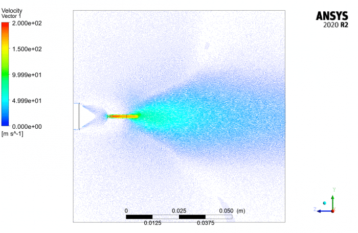 Fuel Injector CFD Simulation, Three-Phase Flow (Mixture Model) - MR CFD