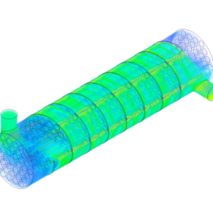 shell and tube with staggered baffles, Paper Validation - MR CFD