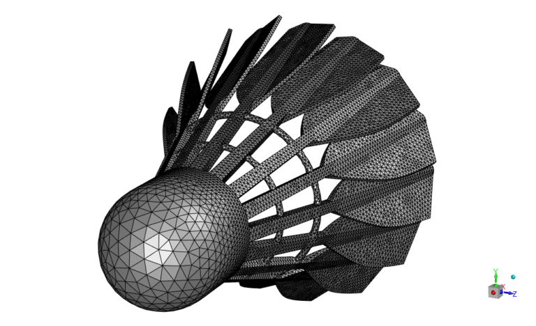 Badminton Shuttlecock Flight CFD Simulation, Training - MR CFD