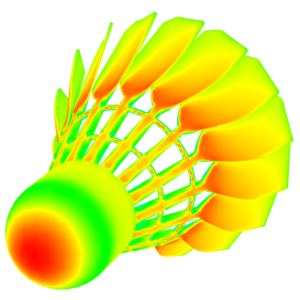 Badminton Shuttlecock Flight CFD Simulation, Training - MR CFD