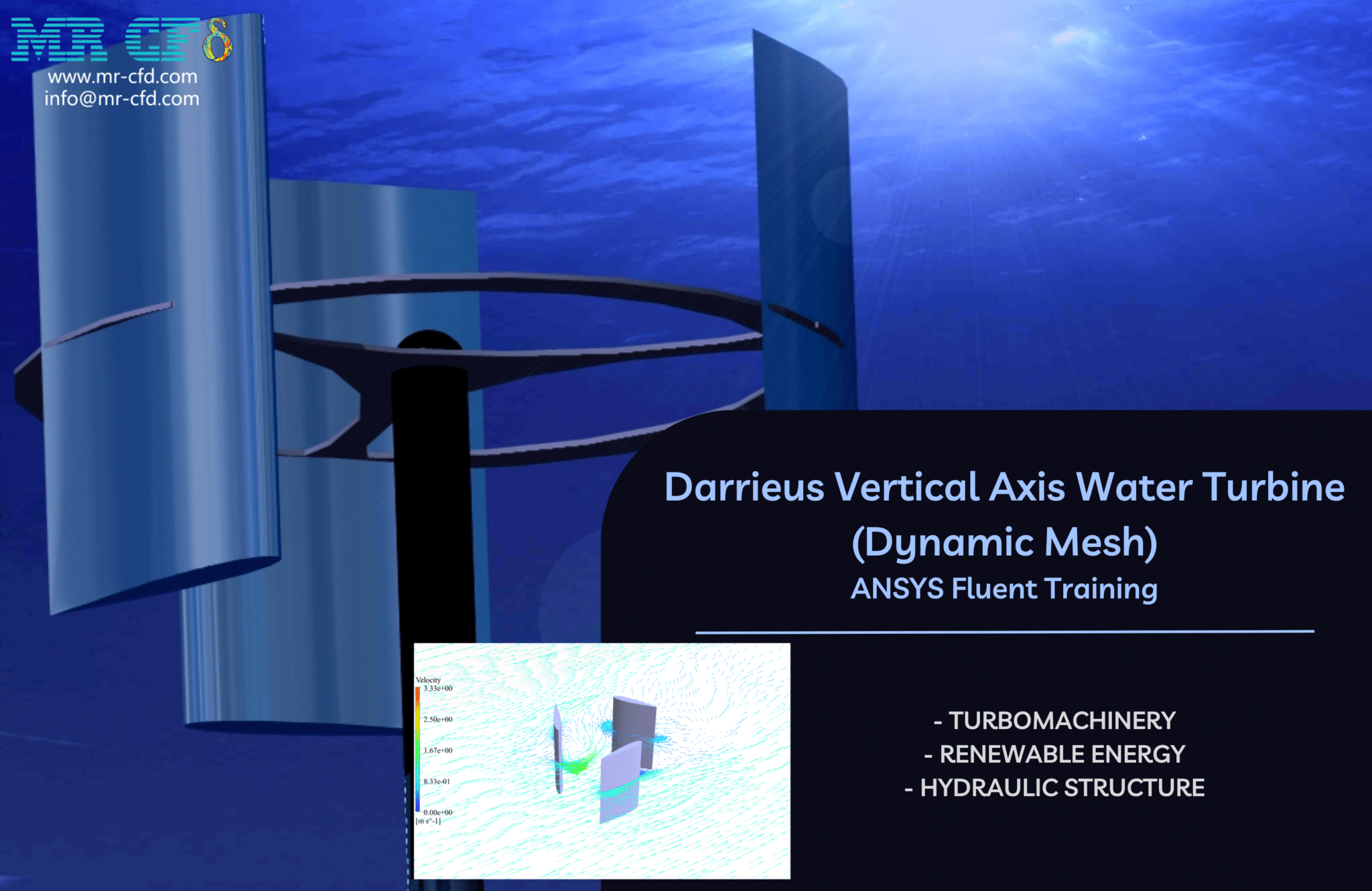 Darrieus Vertical Axis Water Turbine, Dynamic Mesh, ANSYS Fluent ...