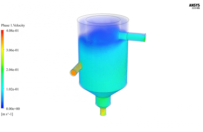 Vortex Separator, Hydrodynamic Eulerian CFD Simulation, ANSYS Fluent Training - MR CFD