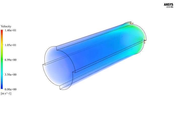 Vortex Flame Combustion Chamber with Four Inlets - MR CFD