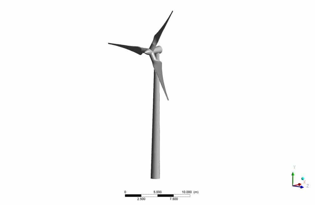 Wind Turbine (3-D) Considering Turbine Base, ANSYS Fluent Simulation ...