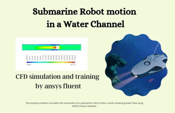 Submarine Robot motion in a Water Channel, Dynamic Mesh, ANSYS Fluent ...
