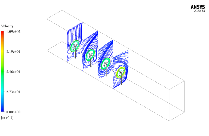 Wind Farm with Series Arrangement, ANSYS Fluent CFD Simulation Training ...