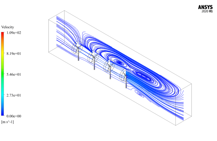 Wind Farm with Series Arrangement, ANSYS Fluent CFD Simulation Training ...