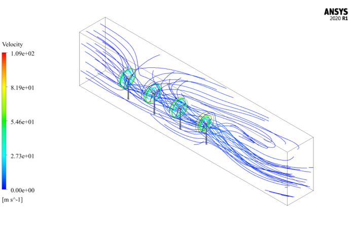 Wind Farm with Series Arrangement, ANSYS Fluent CFD Simulation Training ...