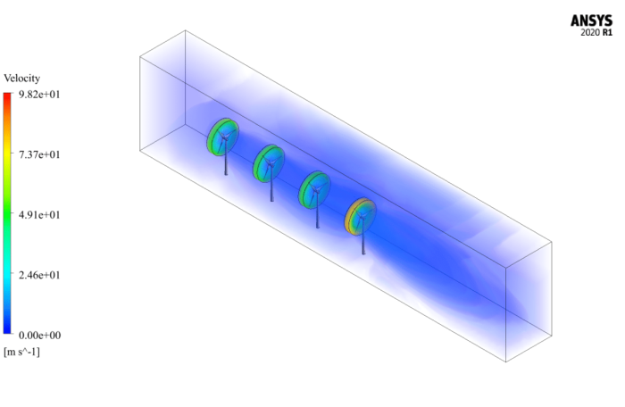Wind Farm with Series Arrangement, ANSYS Fluent CFD Simulation Training ...