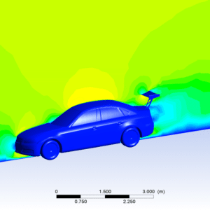 Sound Generation on a Car with and without Spoiler - MR CFD