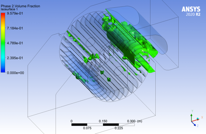 Cavitation in a Cross-Flow Turbine CFD Simulation - MR CFD