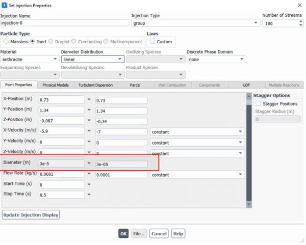 Discrete Phase Model (DPM): Diameter Distribution - MR CFD