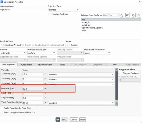 Discrete Phase Model (DPM): Diameter Distribution - MR CFD