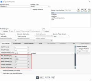 Discrete Phase Model (DPM): Diameter Distribution - MR CFD