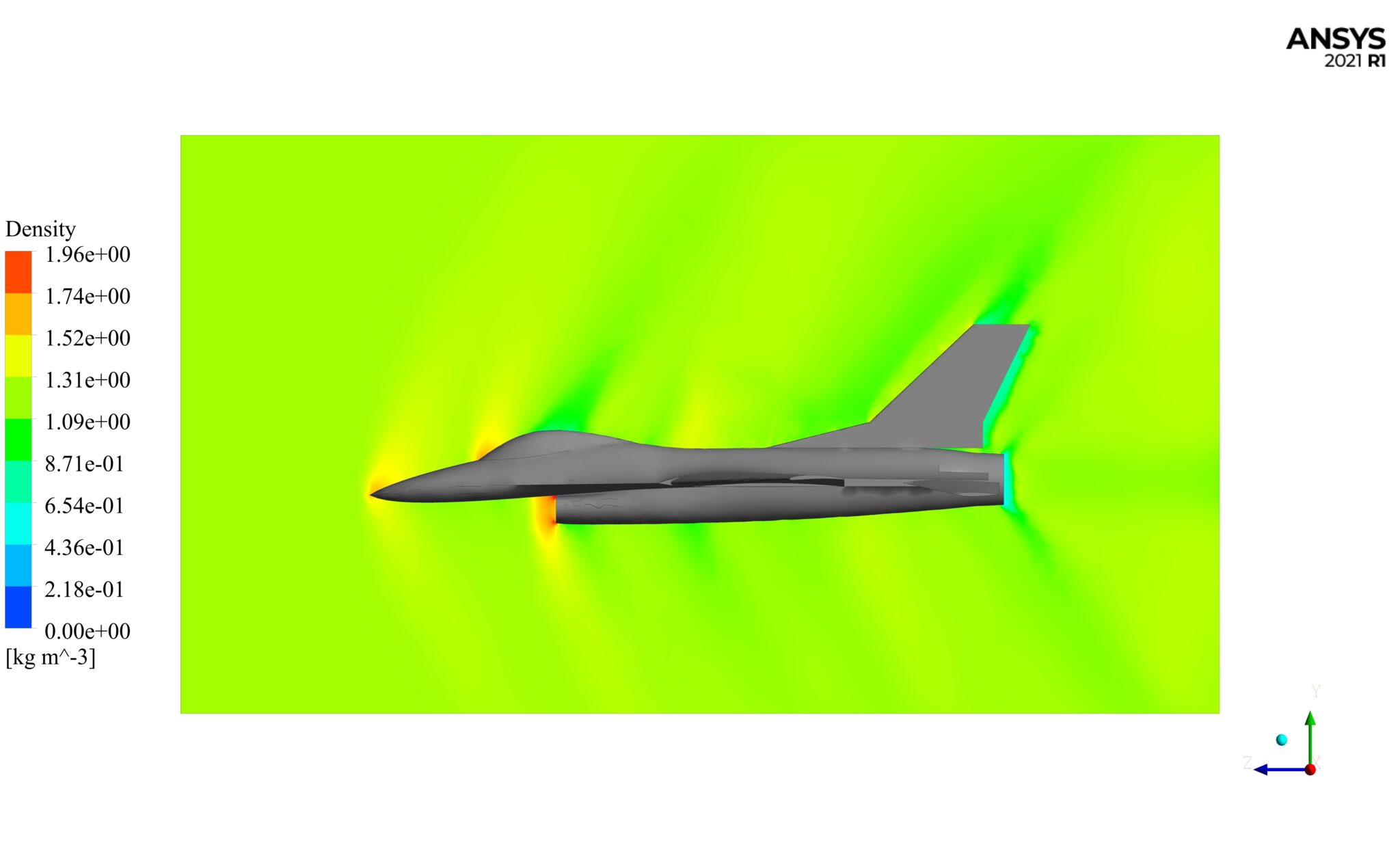 Inviscid Supersonic Flow Over F-16 Aircraft, CFD Simulation Ansys ...