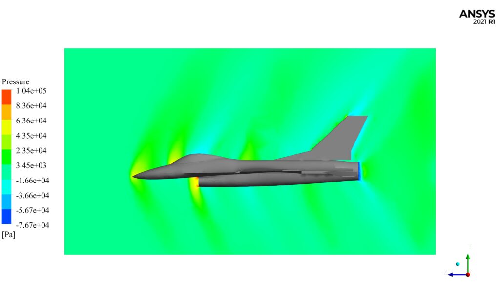 Inviscid Supersonic Flow Over F-16 Aircraft, CFD Simulation Ansys ...