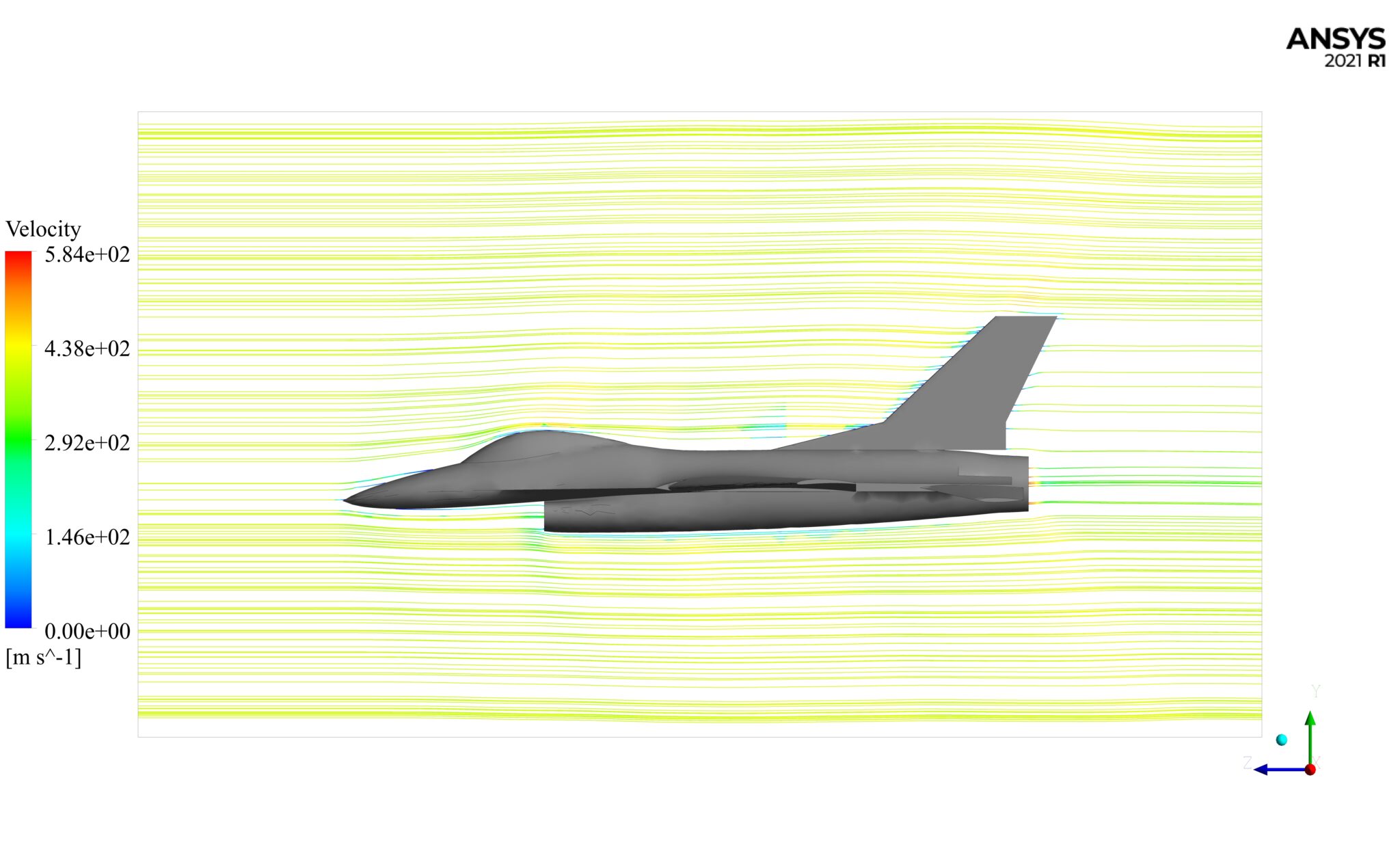Inviscid Supersonic Flow Over F-16 Aircraft, CFD Simulation Ansys ...