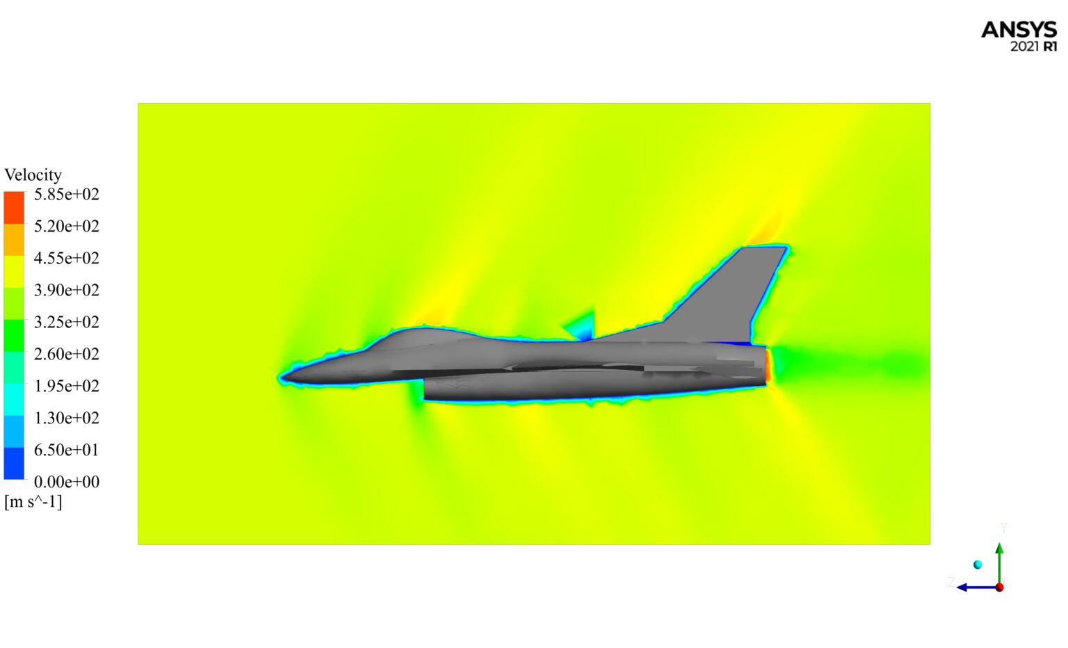 Inviscid Supersonic Flow Over F-16 Aircraft, CFD Simulation Ansys ...