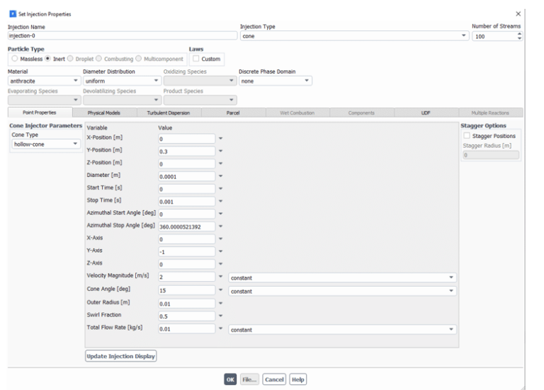 Discrete Phase Model (DPM): Laws, Injection and Particle Types - MR CFD