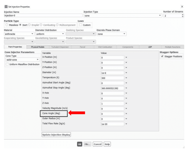 DPM Spray: Particle Type, Direct Injection Type Setup - MR CFD