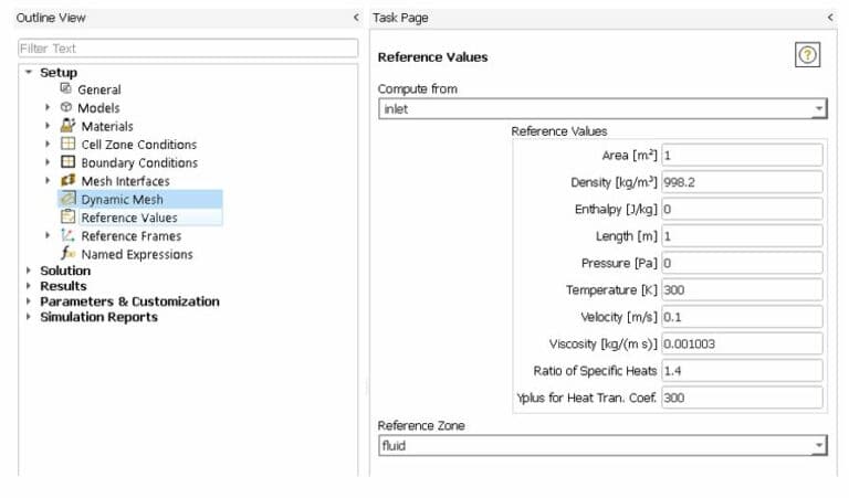 Reference Values - MR CFD