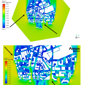 Urban Heat Island (UHI) and Urban Air Quality CFD Simulation on a Real Zone - MR CFD