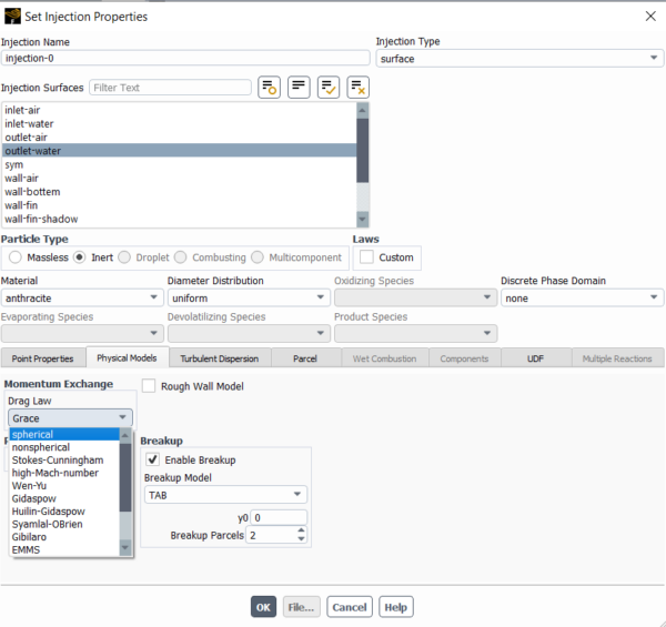 Discrete Phase Model (DPM): Drag Law - MR CFD