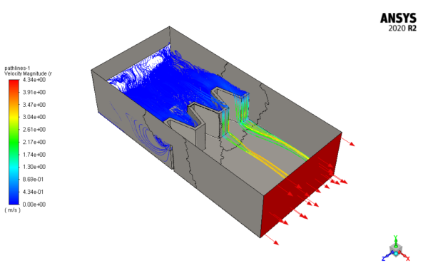 Labyrinth spillway CFD Simulation via ANSYS Fluent - MR CFD