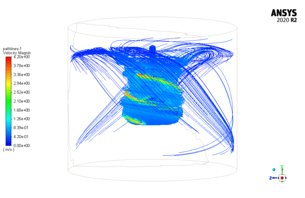 Mixing Tank with helical impeller CFD Simulation, ANSYS Fluent