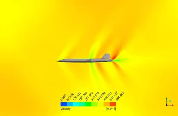 Supersonic Flow over SR-71 Blackbird CFD Simulation - MR CFD