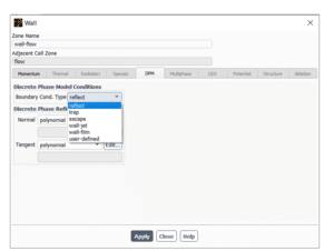 Discrete Phase Model (DPM): Boundary Conditions - MR CFD