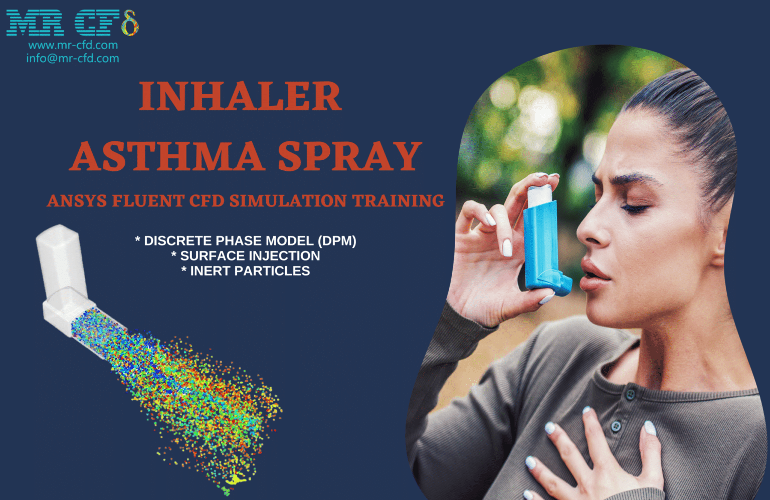 Inhaler Asthma Spray, CFD Simulation ANSYS Fluent Tutorial - MR CFD