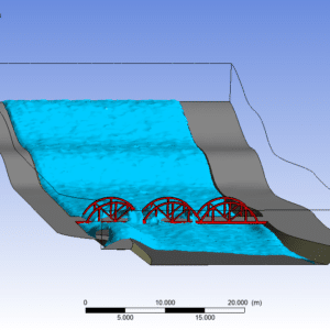 Flood over Bridge CFD simulation, ANSYS Fluent Tutorial