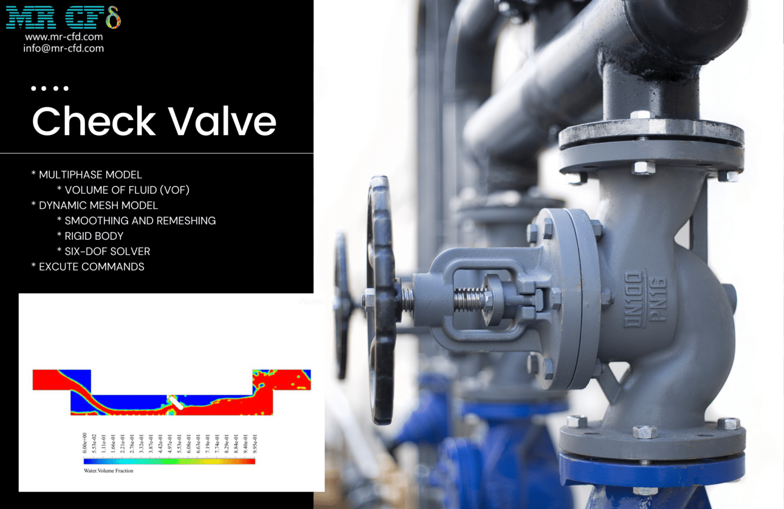 Check Valve CFD Simulation, Dynamic Mesh - MR CFD