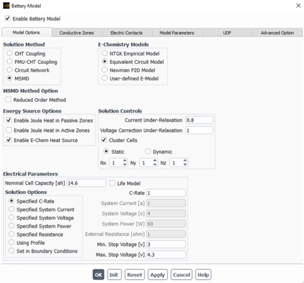 Battery Module for Professionals in ANSYS Fluent software.