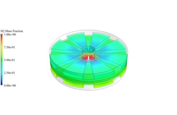 Radial PEMFC Fuel Cell CFD Simulation, ANSYS Fluent - MR CFD