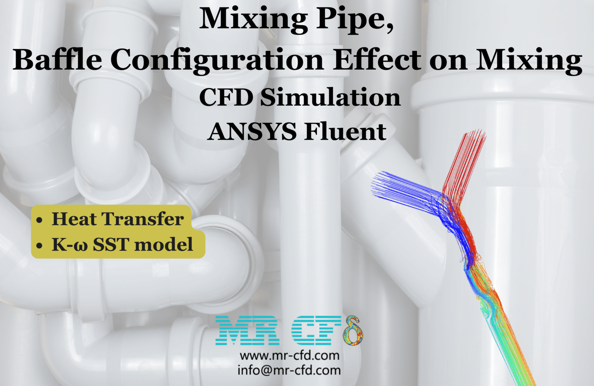 Mixing Pipe, baffle configuration effect on mixing CFD Simulation