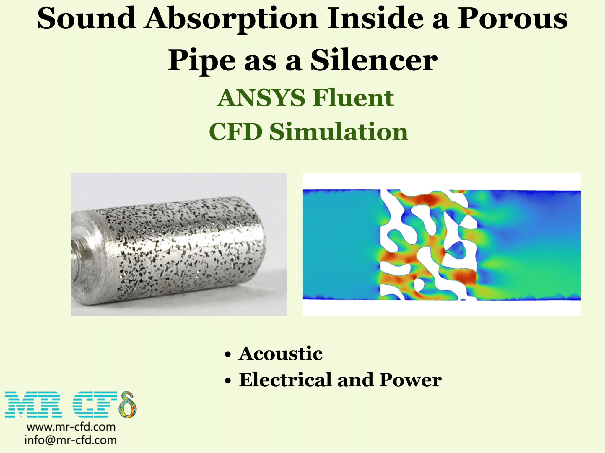 Sound Absorption Inside a Porous Pipe as a silencer, ANSYS Fluent - MR CFD